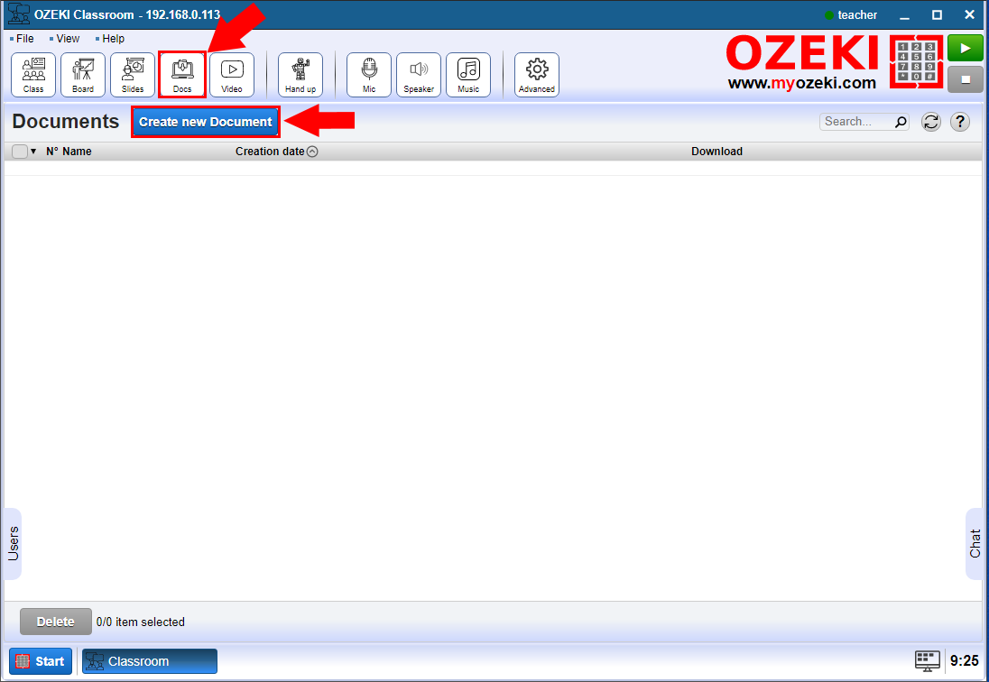 Ozeki Teach Share Documents