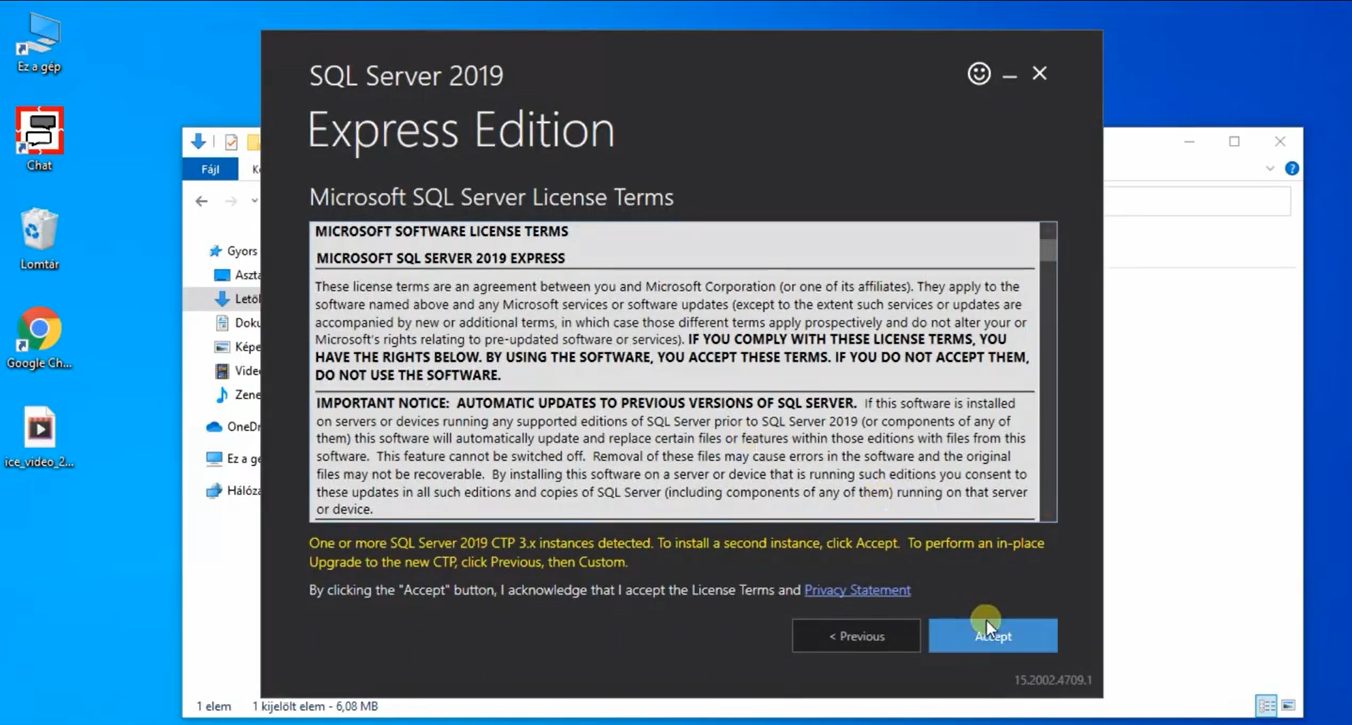 Installation of MS SQL Express