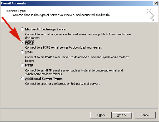 POP3 SMTP sms connection