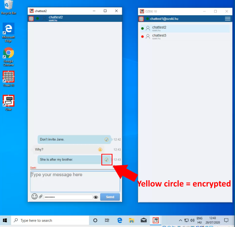 How to encrypt a chat dialog