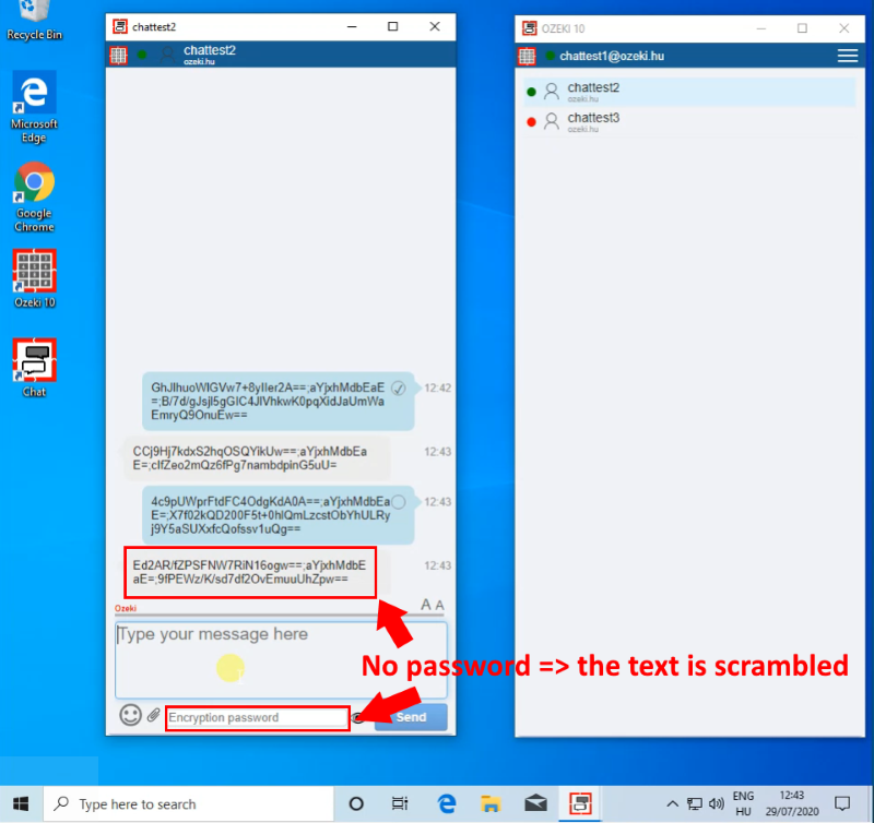How to encrypt a chat dialog