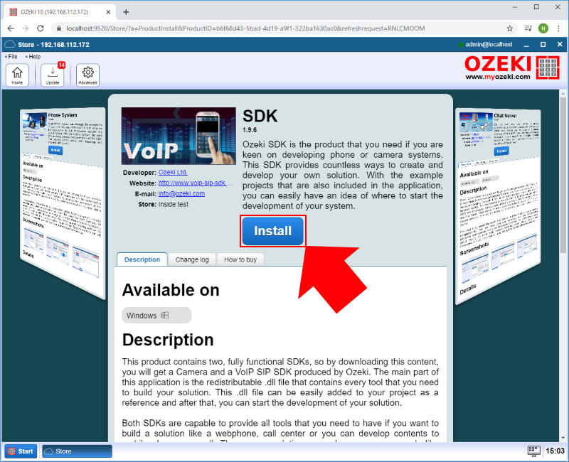 How to install SDK using Ozeki Installer