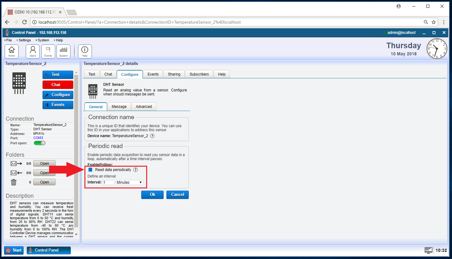 Saving temperature data into an SQL Database