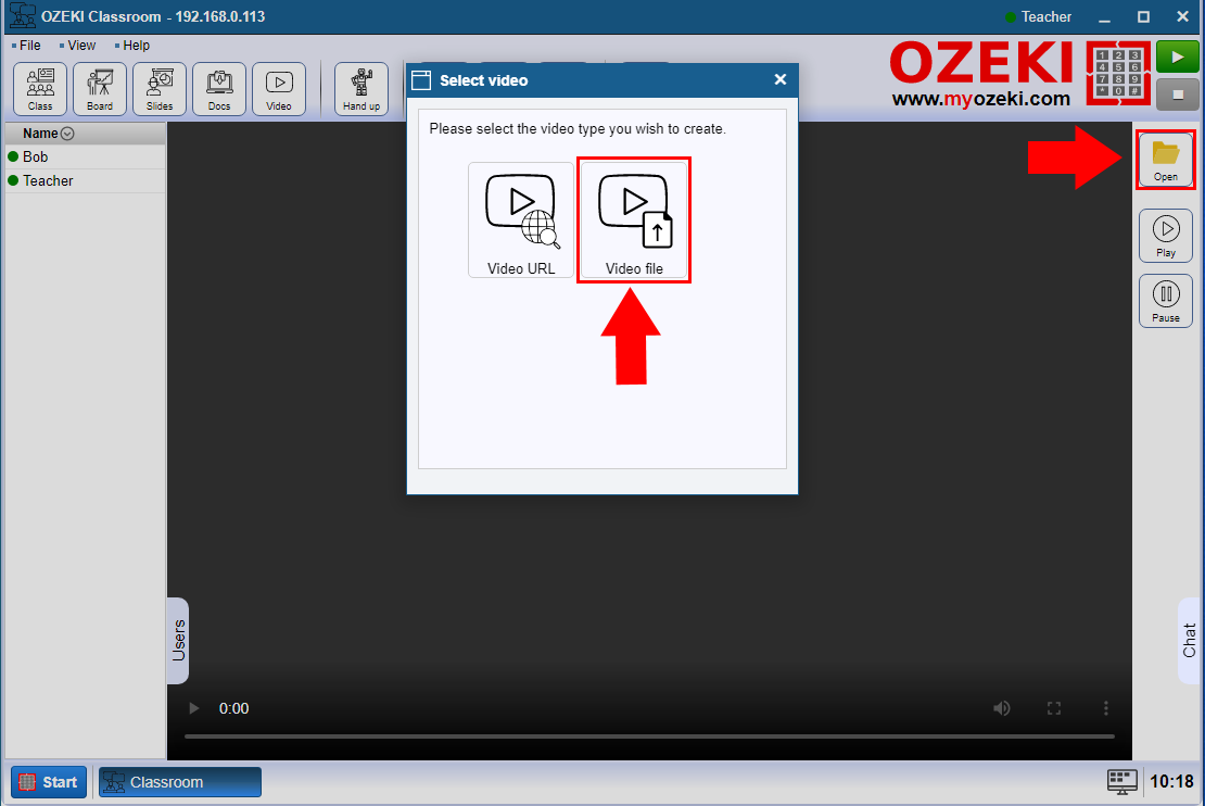 How to create video presentation in the Ozeki Virtual Classroom