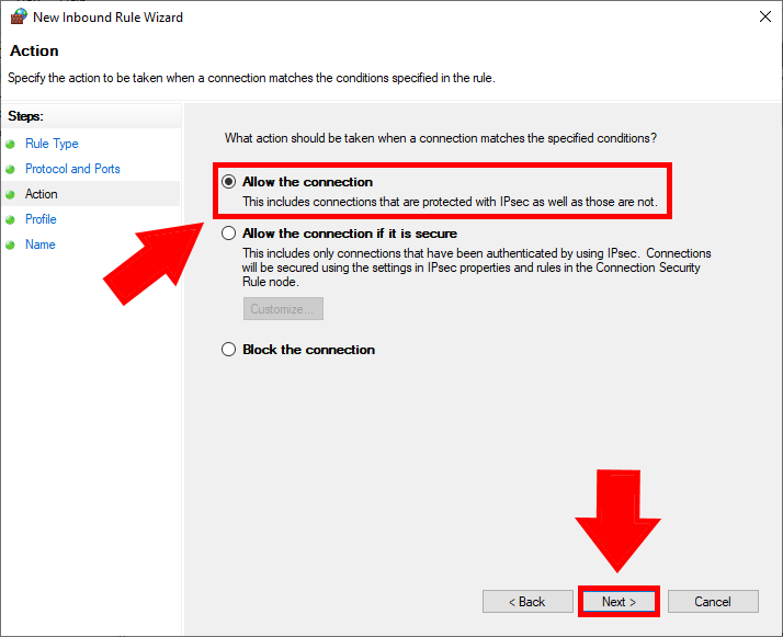 How to open IMAP port in Windows Firewall